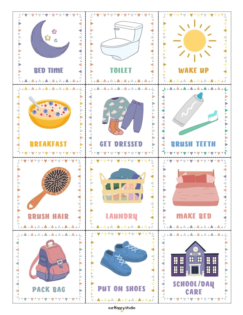 Routine Cards Charts for Kids Daily Rhythm Morning - Etsy Australia