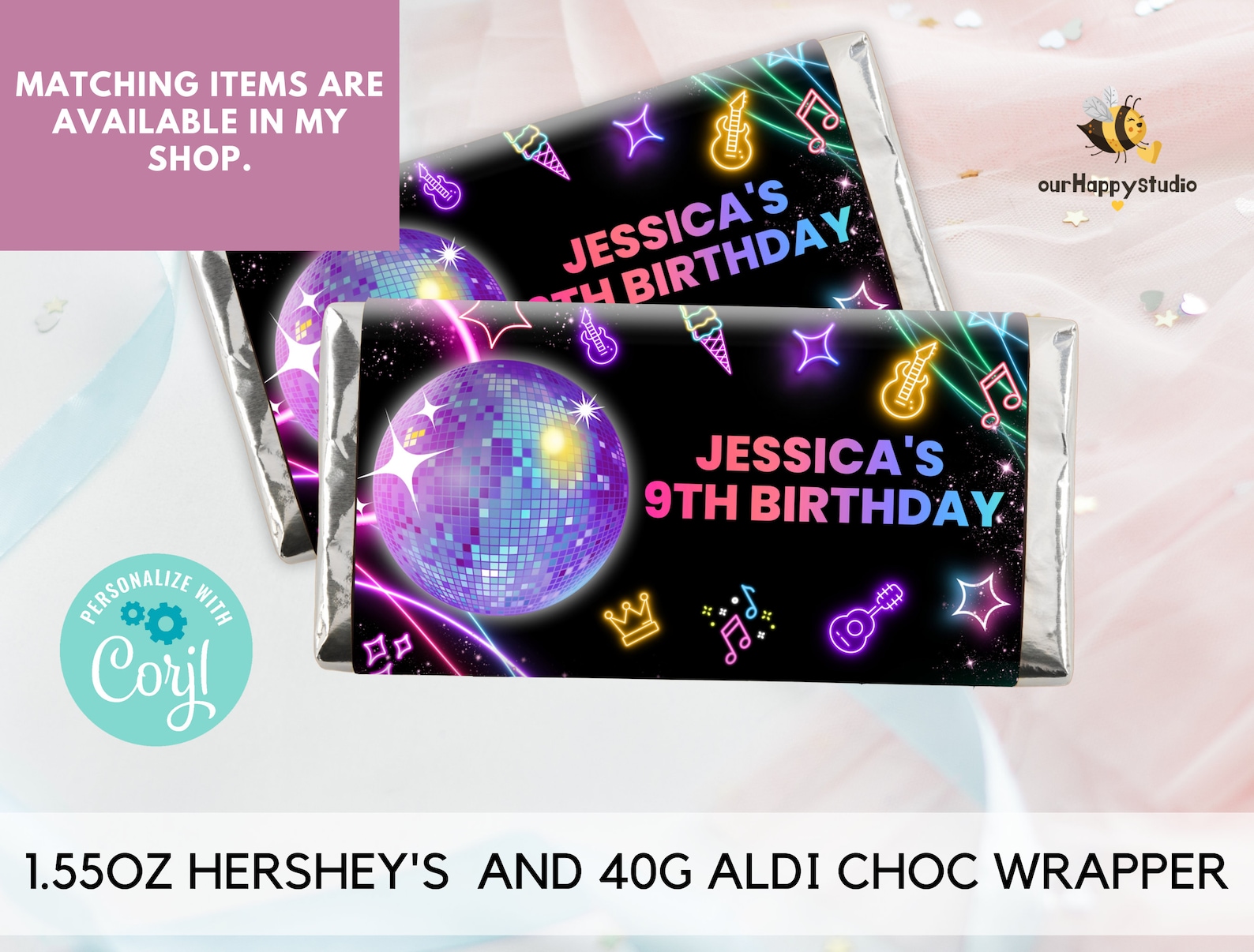 Editable Disco Party Birthday Invitation Ticket, Disco Gender Neutral ...