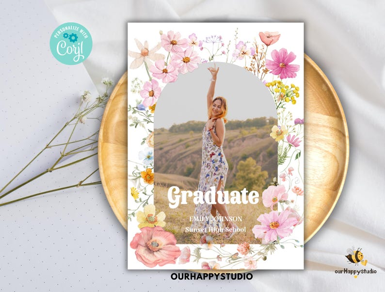 Editable Graduation 2026 Template, Minimalist Graduation Announcement ...