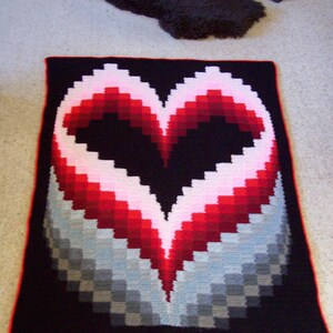 Crochet Bargello Heart Blanket PDF Pattern ONLY - Etsy