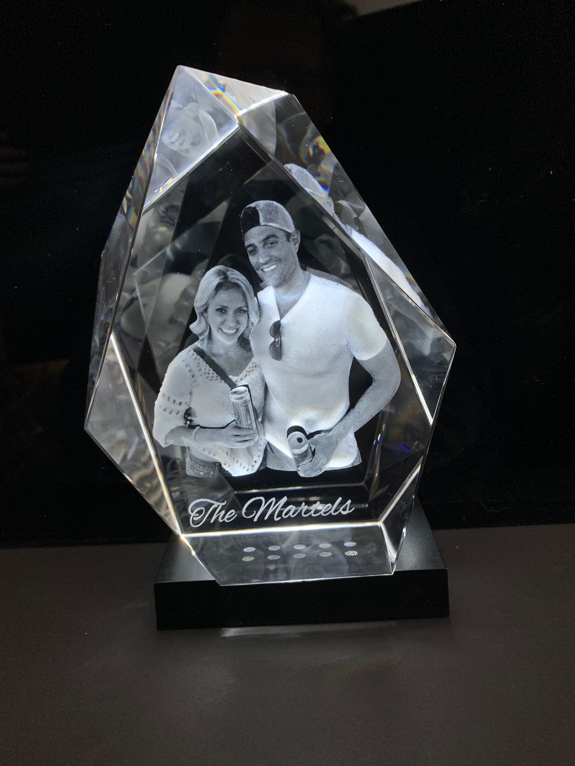 3D Photo Engraved Crystal Memorial Gift Personalized - Etsy Polska