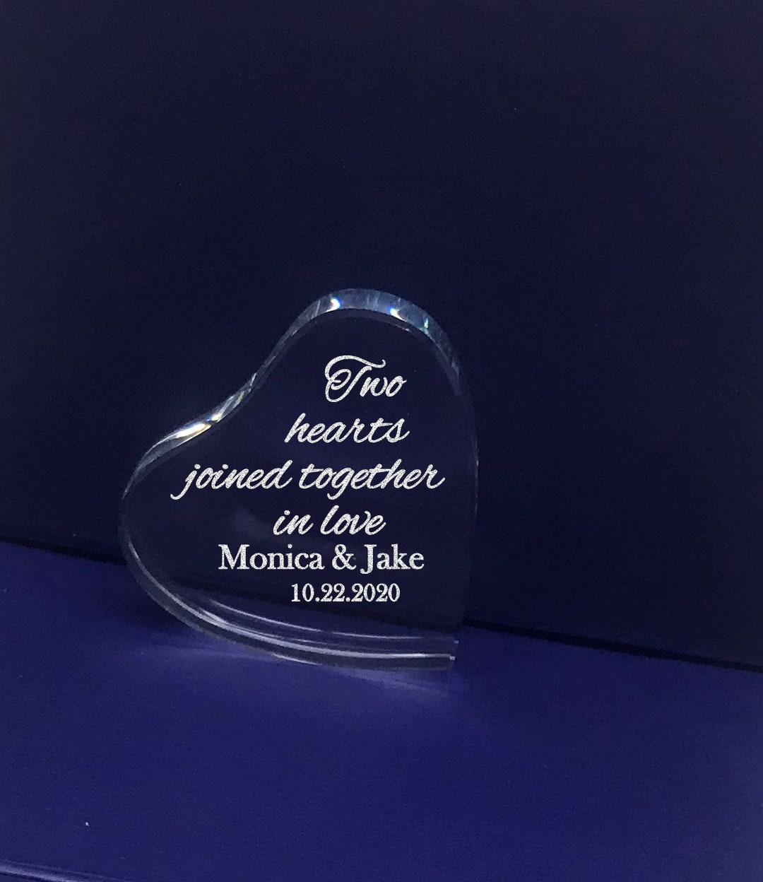 Engraved Crystal Heart - Personalized Wedding Gift for Couple ...