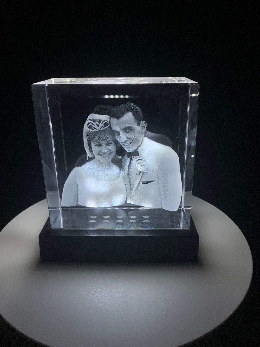 3D Photo Engraved Crystal - Wedding Gift for Couple - Engraved Crystal ...