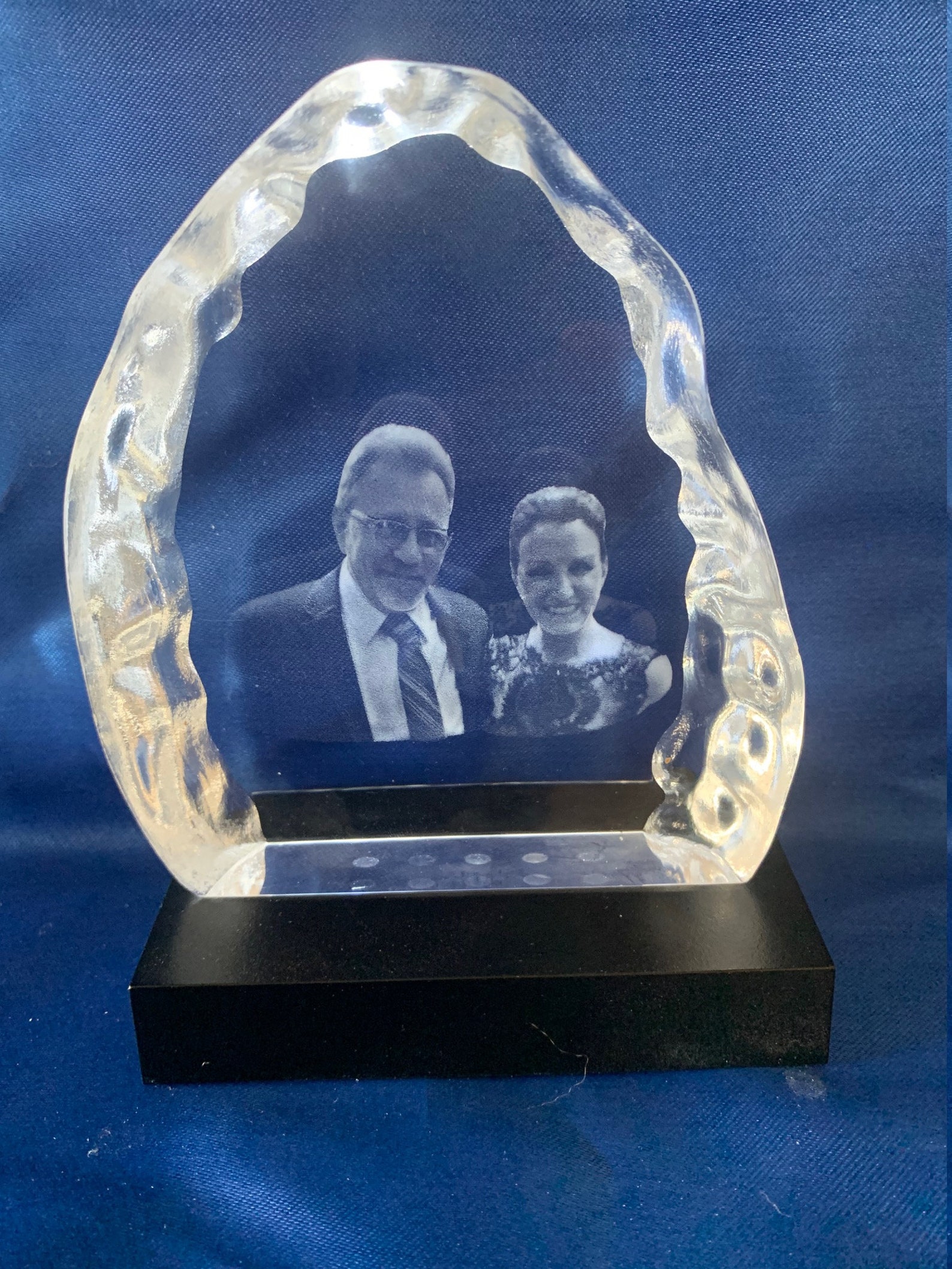 3D Engraved Photo Block With Custom Photo Engraved Crystal - Etsy