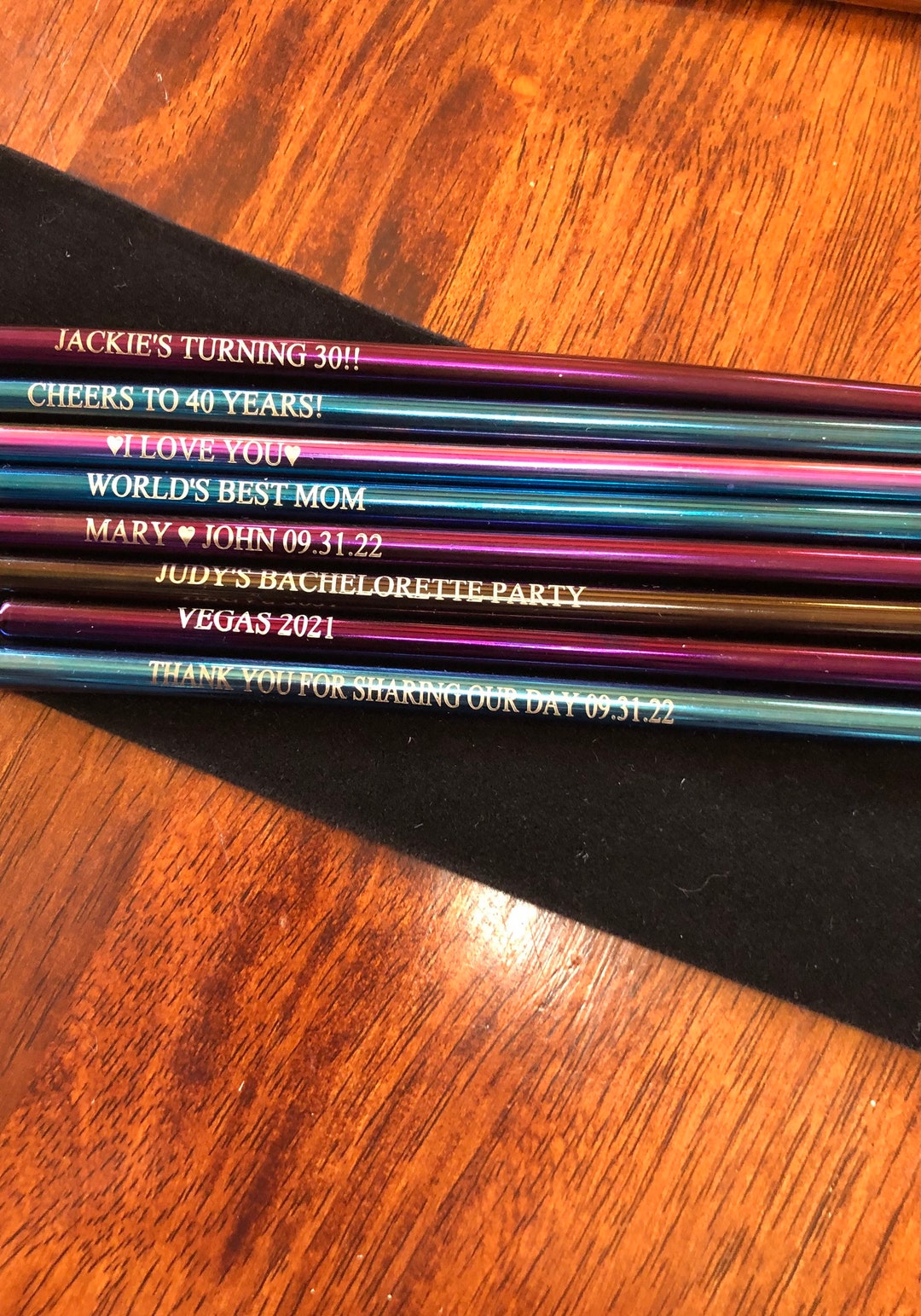 Personalized Straws With Pouch Option Custom Stainless Steel Drinking ...