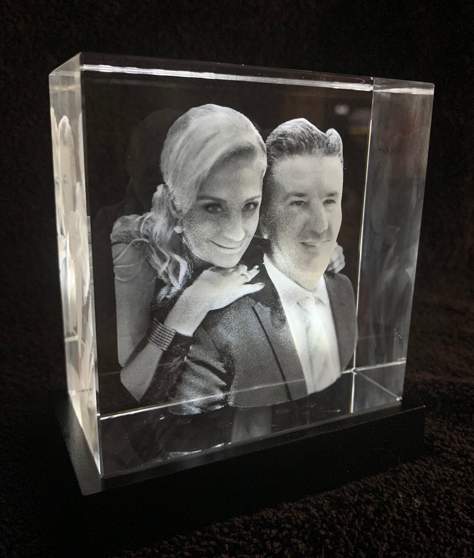 3D Engraved Photo Block With Custom Photo Engraved Crystal - Etsy