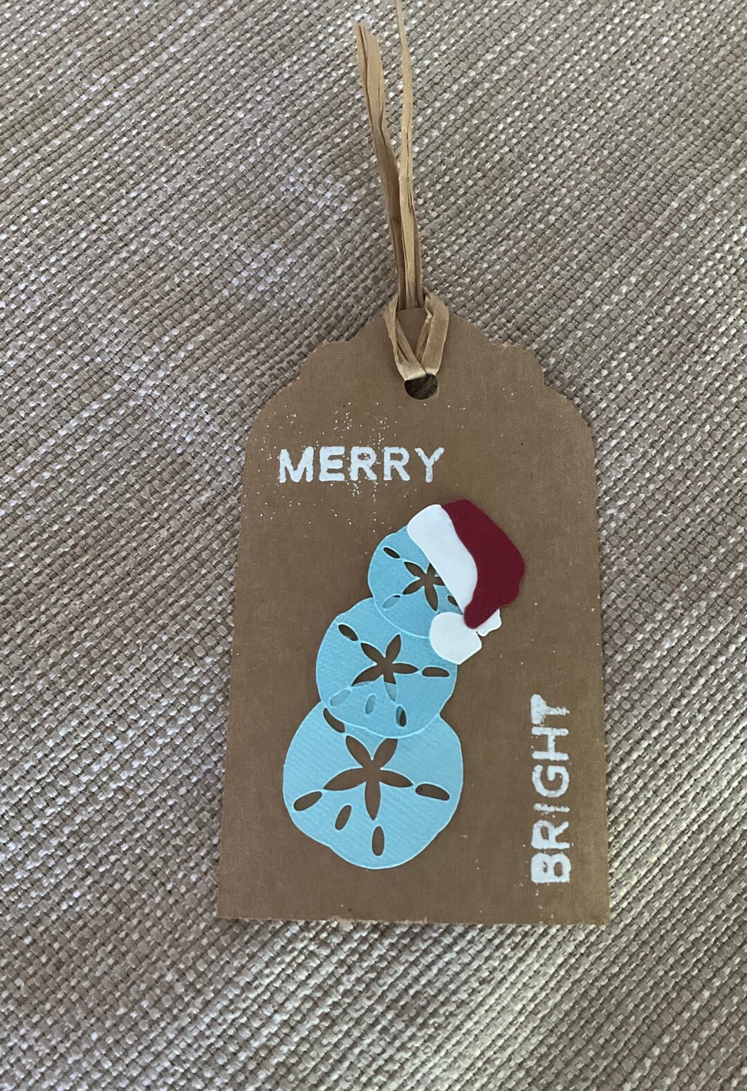Coastal Beach Theme Christmas Gift Tags Sand Dollar Snowman Crab Santa ...