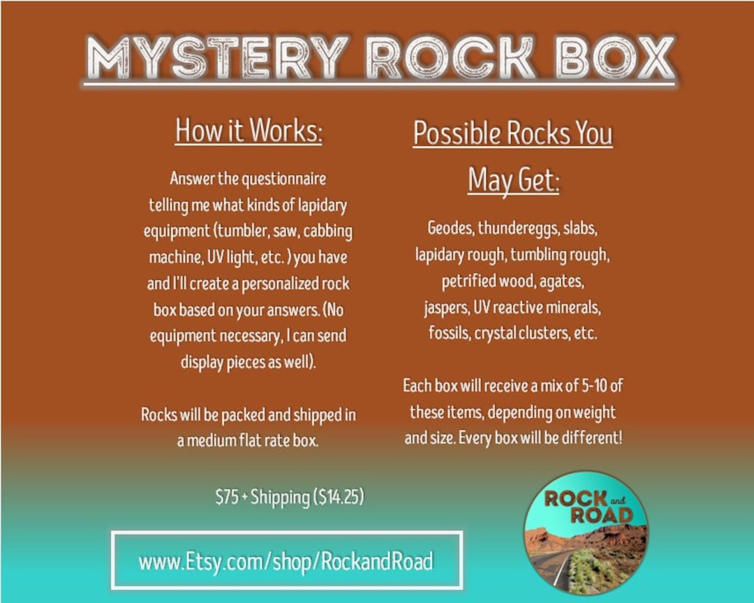 Mystery Rock Box - Medium Flat Rate Box With Selection of Rocks Hand ...
