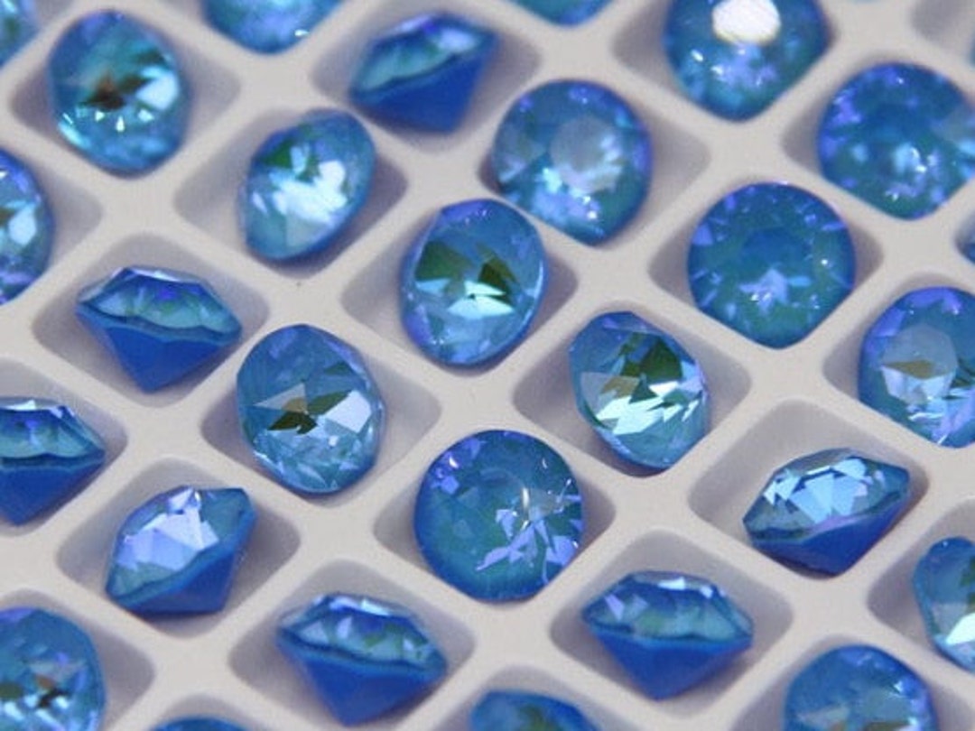 Loose 8mm Crystal Chaton, Round Stone for Setting, Crystal Ocean Delite ...