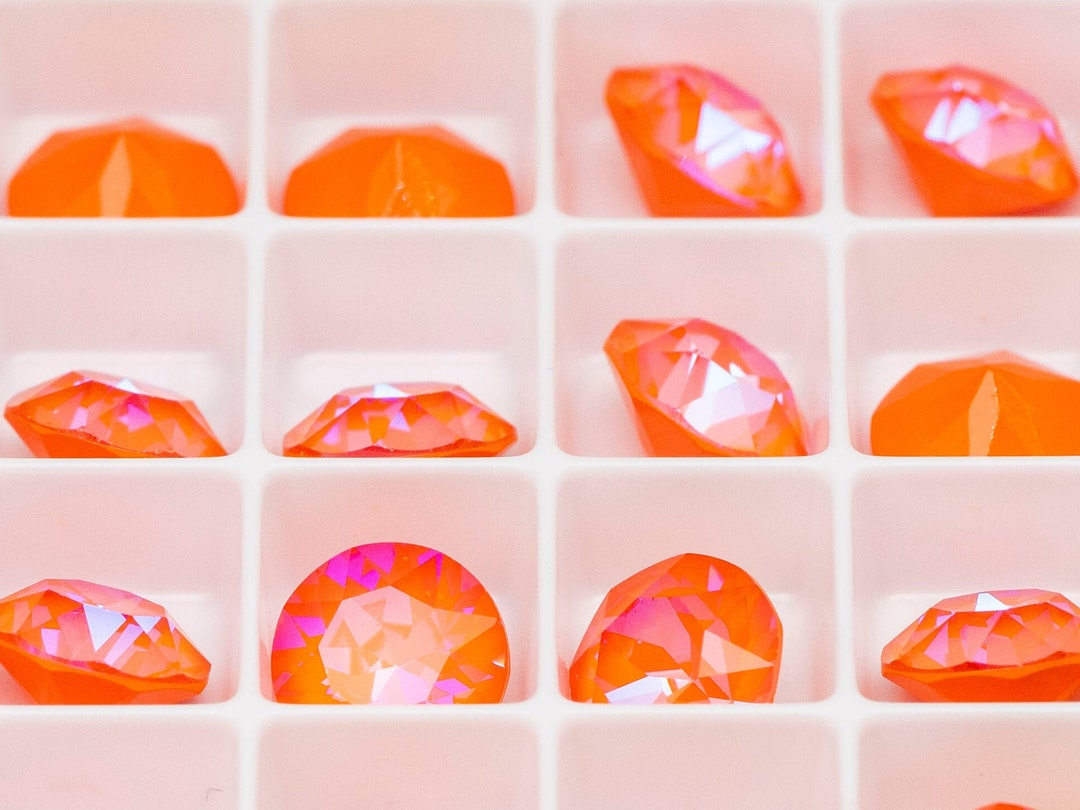 Orange Austrian Crystal Rhinestone: 8mm XIRIUS Chaton - Etsy