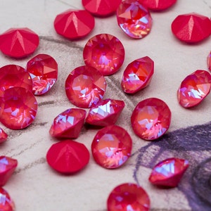 Lotus Pink Chaton Crystal: SS39 8mm, Swarovski or Aurora, Jewelry ...