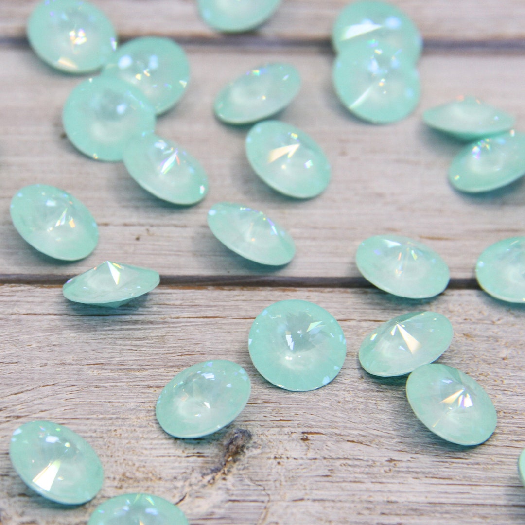 Soft Mint Ignite Austrian Crystal Rivoli Round Stone, 12mm, Sewing ...