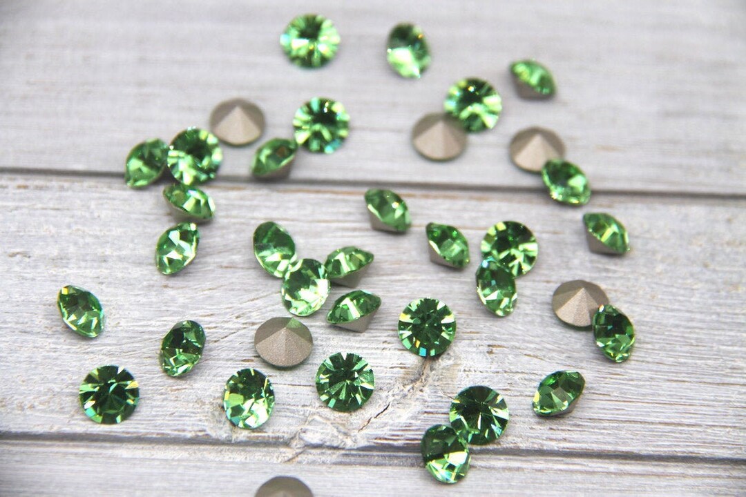 Loose 8mm Crystal Chaton, Maxima Chaton for Setting, Peridot D-foiled ...