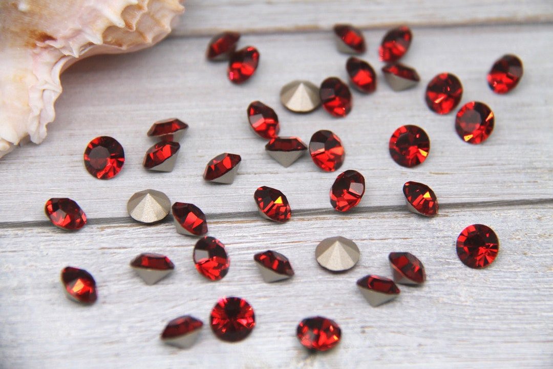 8mm Red Velvet Preciosa Crystal Chaton: D-foiled Maxima Rhinestone - Etsy