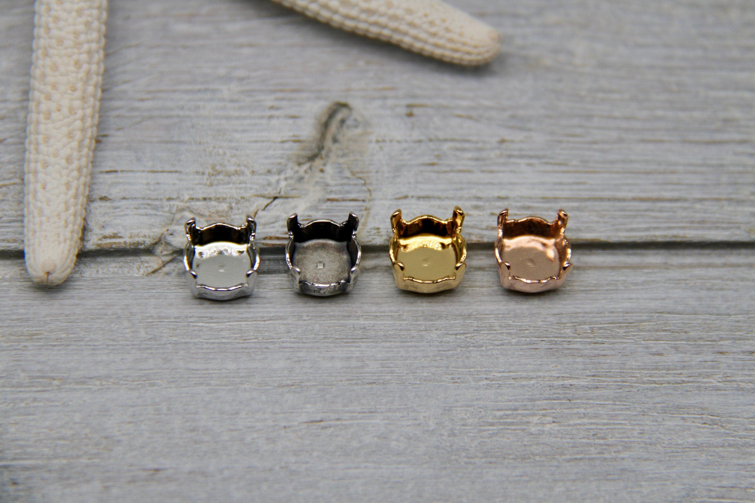 Empty Stud Earring Bases for Embedding Crystals 39ss/8mm Diy - Etsy UK