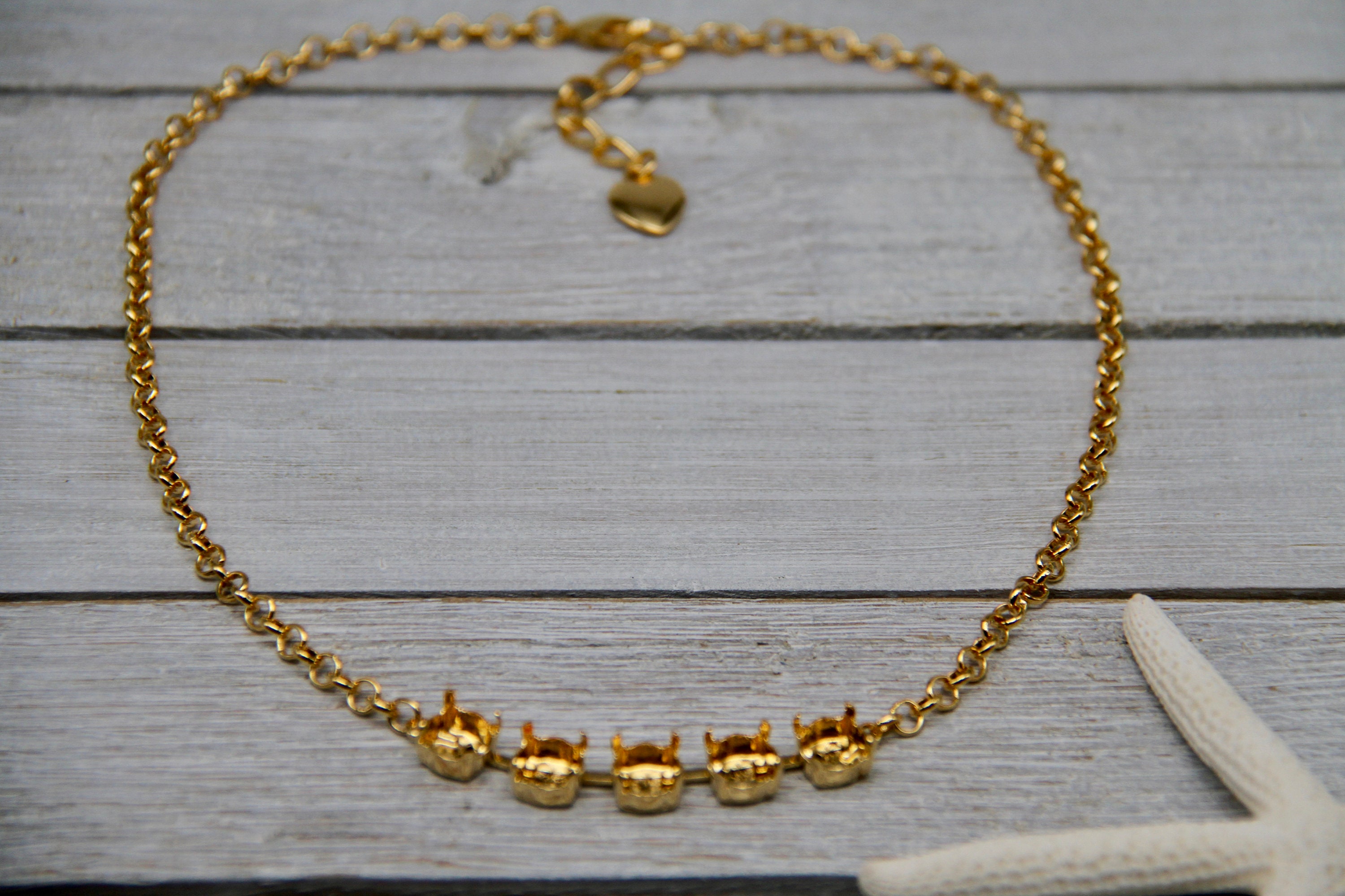 8mm Empty Cup Chain Necklace: DIY Rhinestone Setting, Rolo Chain - Etsy