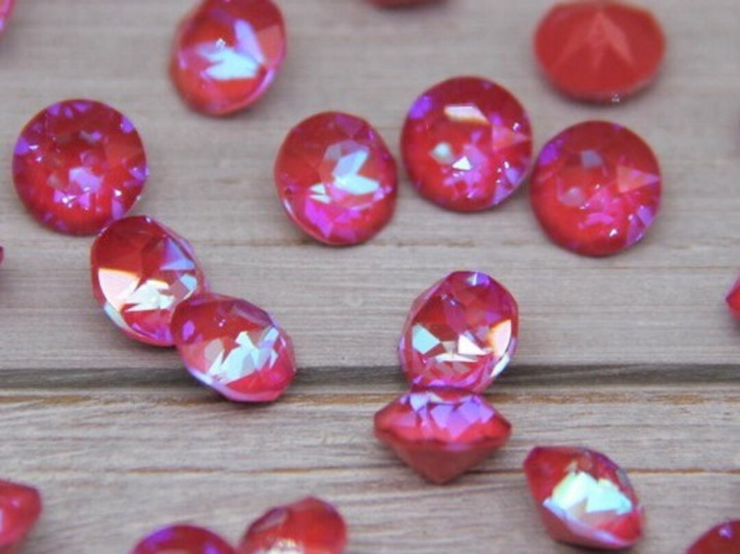 Loose 8mm Crystal Chaton, Round Stone for Setting, Crystal Royal Red ...