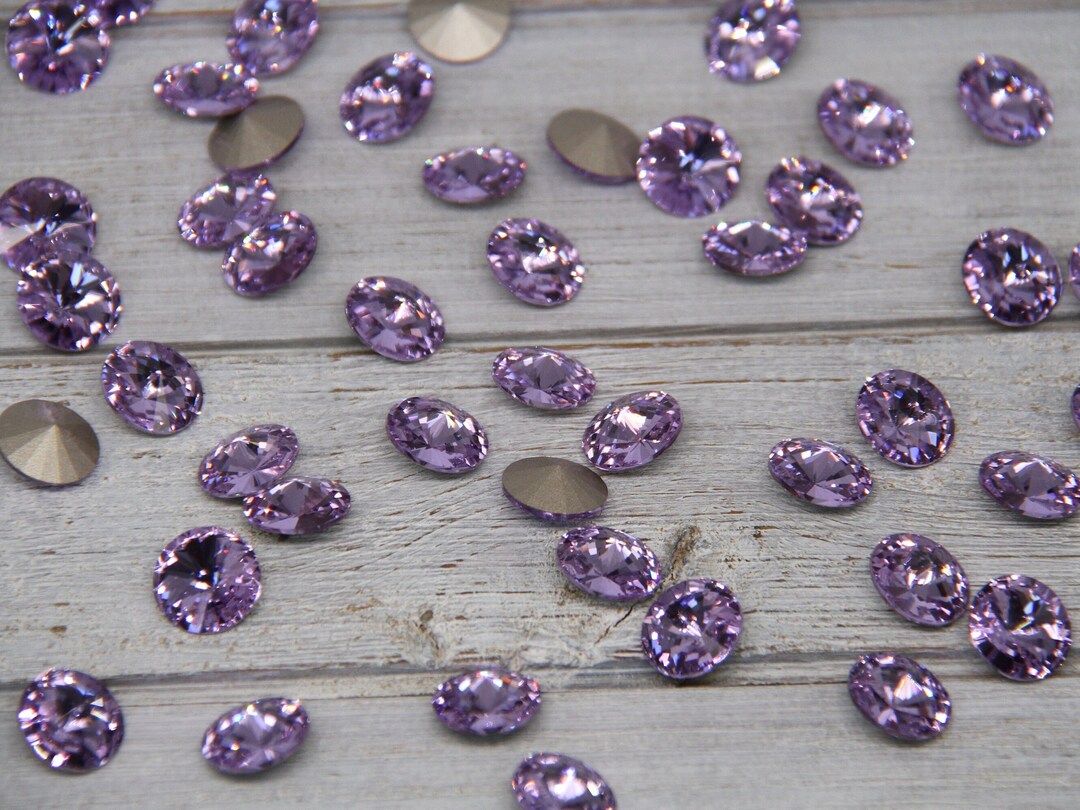 Loose 12mm/8mm Maxima Chaton, Rivoli Stone for Setting, Violet D-foiled ...
