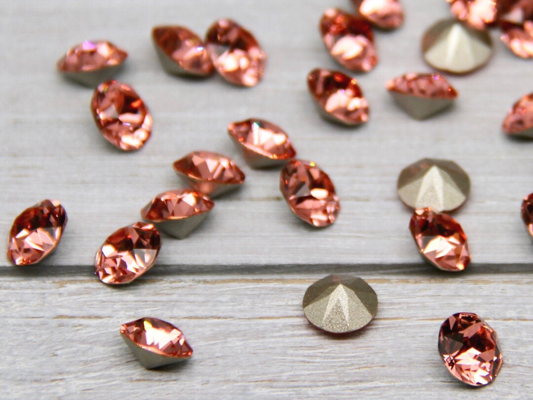 Swarovski Rose Peach Crystal Chatons: 8mm XIRIUS Rhinestones - Etsy