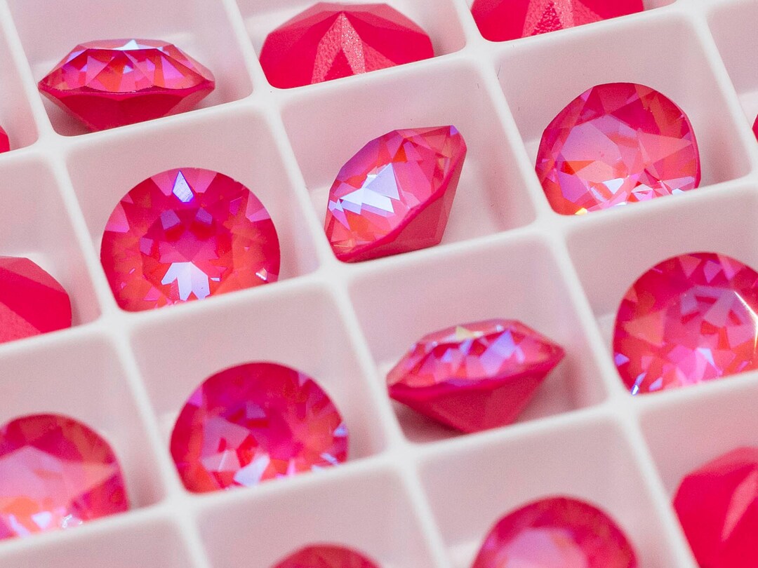 Lotus Pink Chaton Crystal: SS39 8mm, Swarovski or Aurora, Jewelry ...