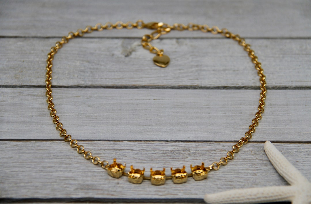8mm Empty Cup Chain Necklace: DIY Rhinestone Setting, Rolo Chain - Etsy
