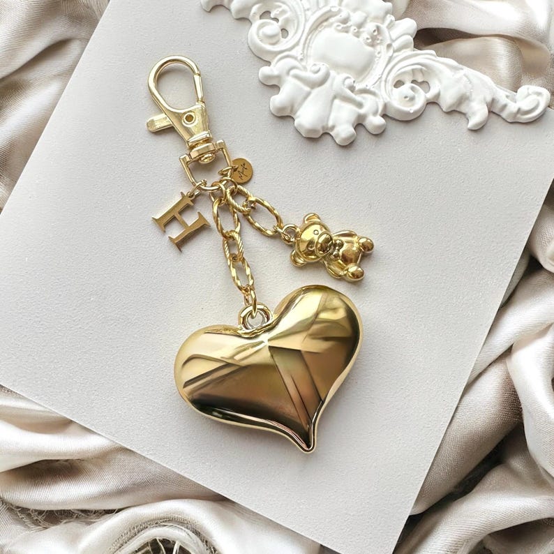 Heart Keychain • Personalised Bag Charm • Phone Charm • Handbag ...