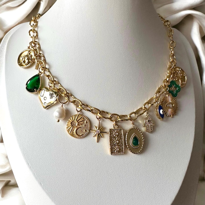 Chunky Charm Necklace - Etsy