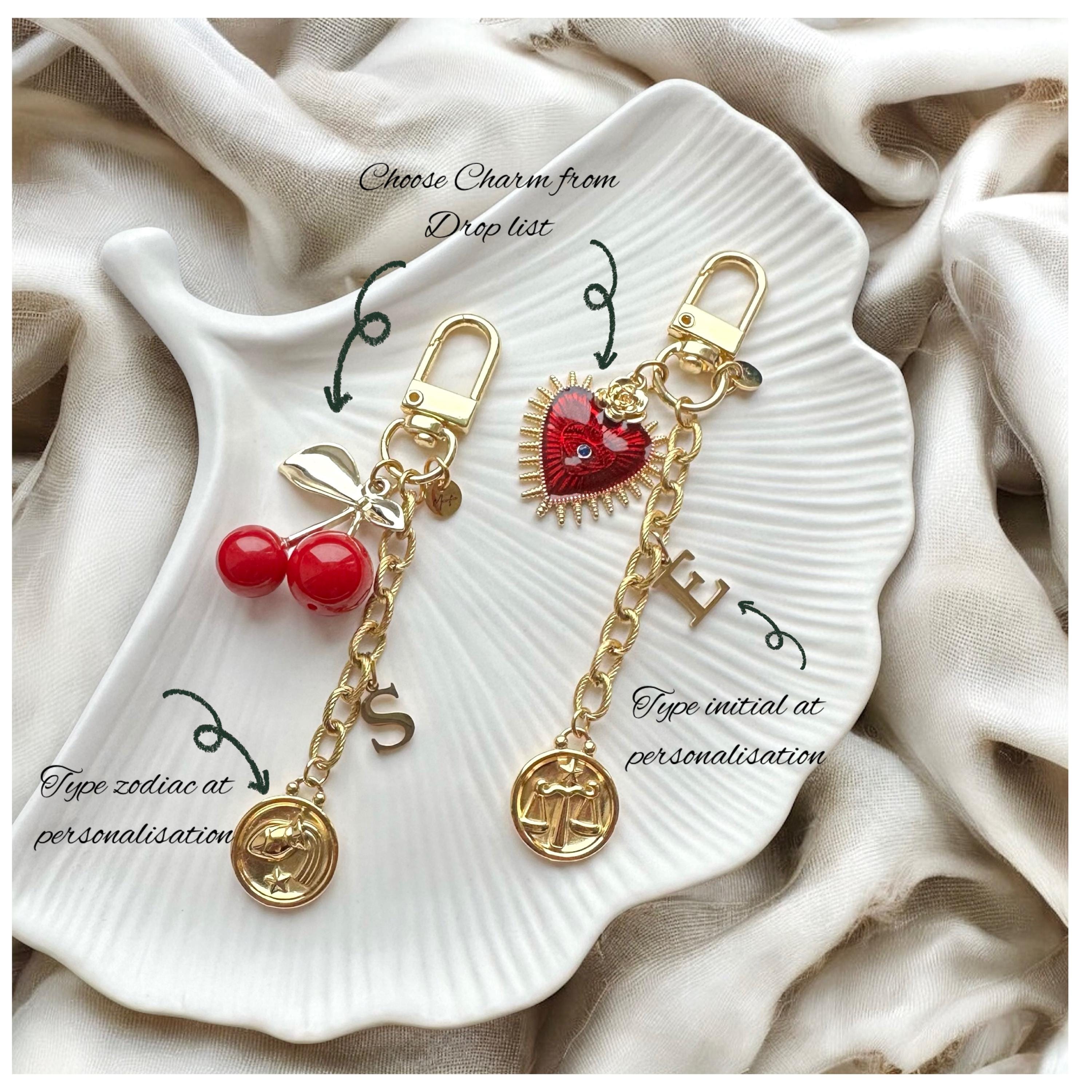 Cherry Keychain • Personalised Bag Charm • Phone Charm • Handbag ...