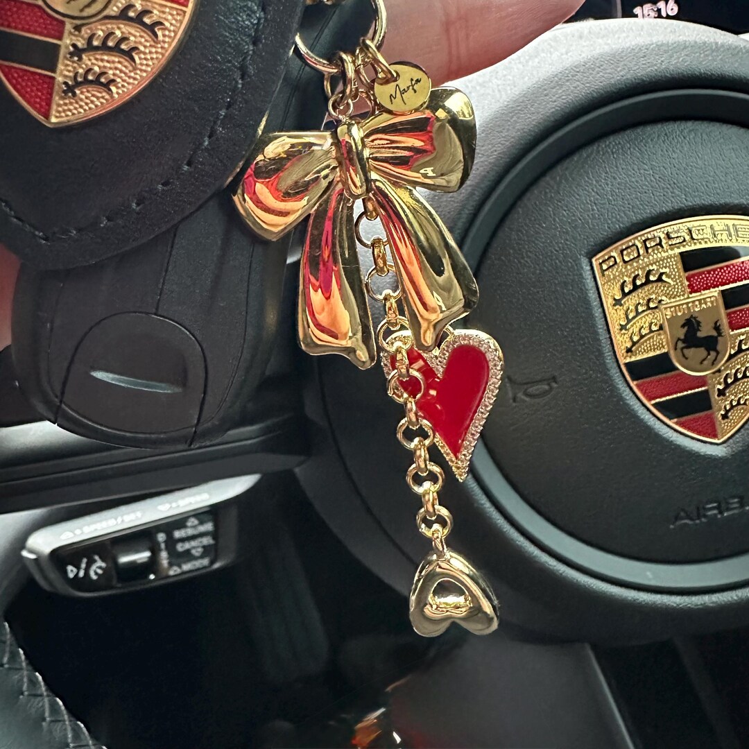 Keychain • Bow Keychain • Ballon Letter Charm • Handbag Keychain ...