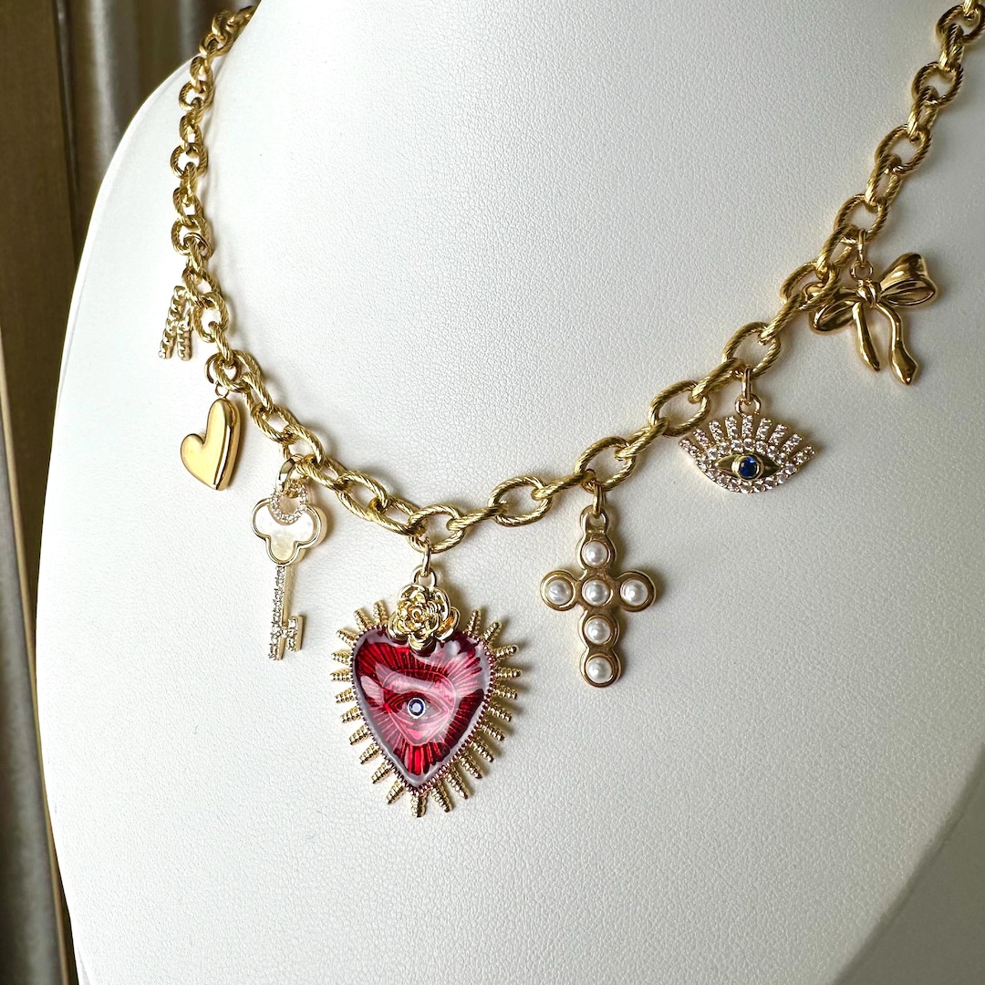 Custom Charm Necklace • Create Your Own Charm Necklace • Multi Charm ...