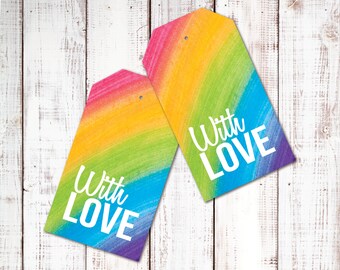 Rainbow gift tags | Etsy