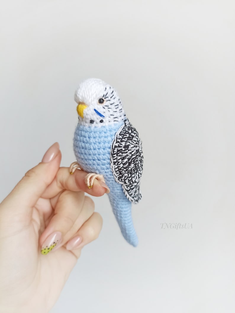 Blue Budgerigar Crochet Parakeet Stuffed Animal Plush Parrot - Etsy UK