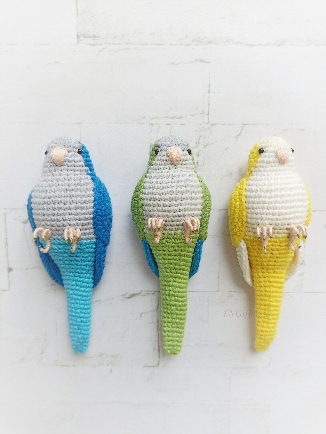 Blue Quaker crochet bird parrot monk parakeet Stuffed parrot | Etsy