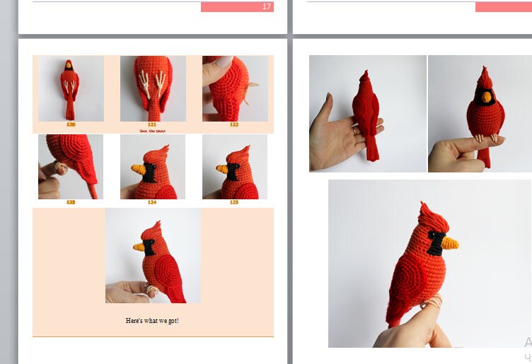 Crochet Cardinal Red Bird PATTERN Tutorial PDF Christmas Tree - Etsy