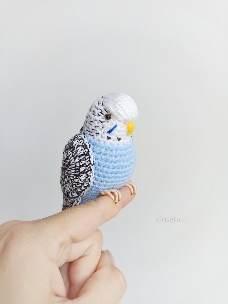Blue Budgerigar Crochet Parakeet Stuffed Animal Plush Parrot - Etsy