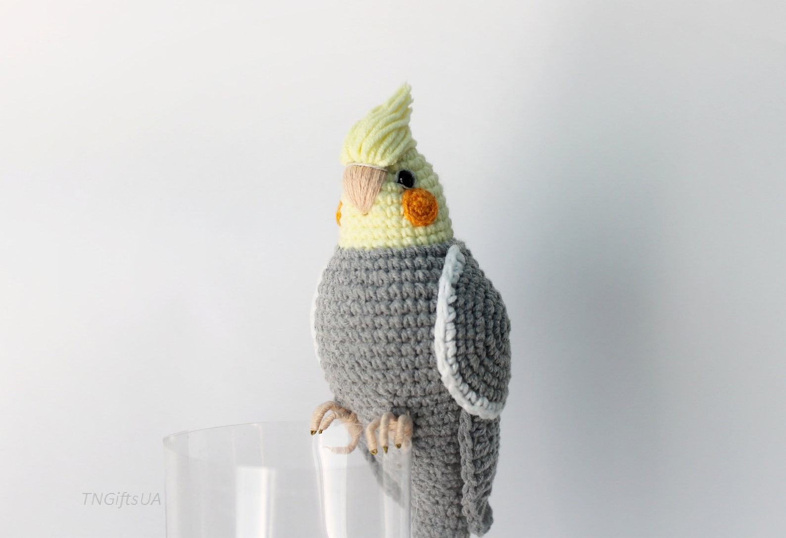 Cockatiel parrot Crochet white stuffed bird Amigurumi toy | Etsy