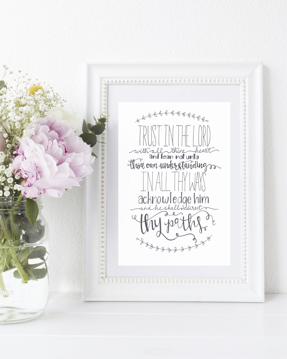 Trust in the Lord 8x10 Printable KJV Proverbs 3:5-6 Bible | Etsy