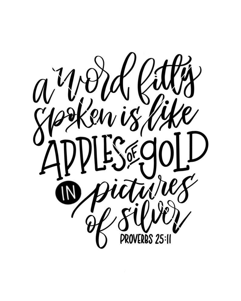 A Word Fitly Spoken Apples of Gold KJV Proverbs 25 11 Printable - Etsy