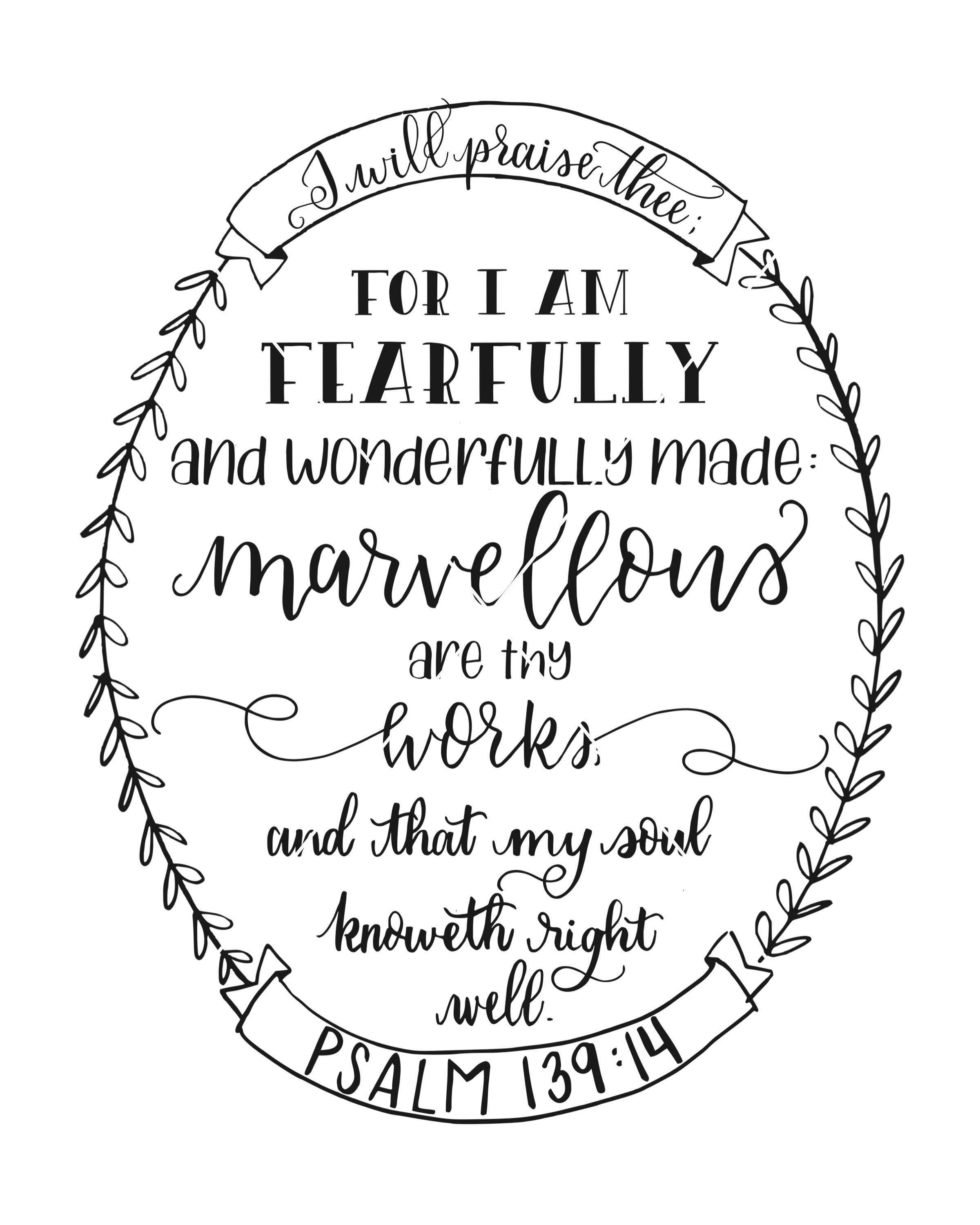 I Am Fearfully And Wonderfully Made Scripture