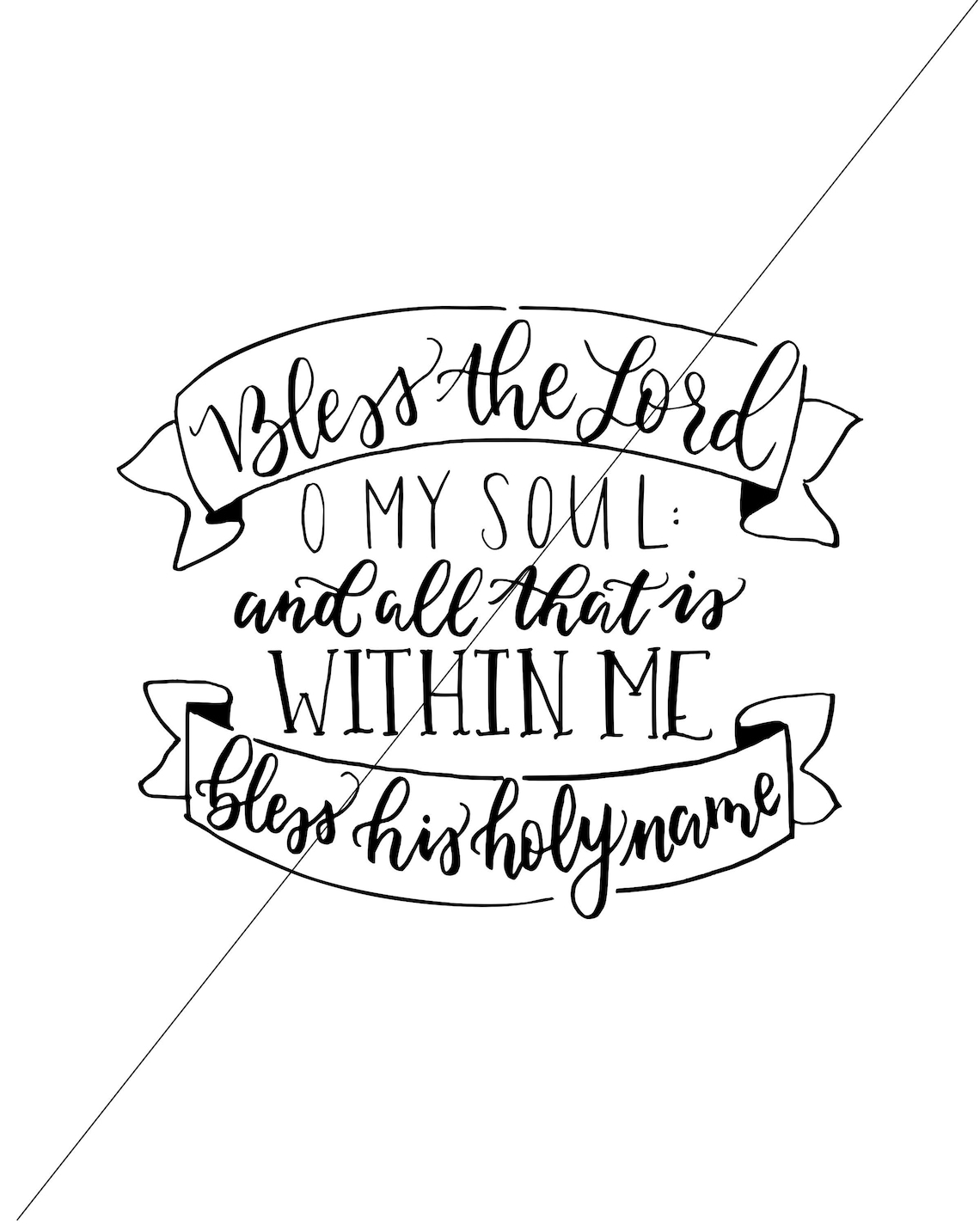 Bless the Lord O My Soul 8x10 Printable KJV Psalm 103:1 Bible Verse ...