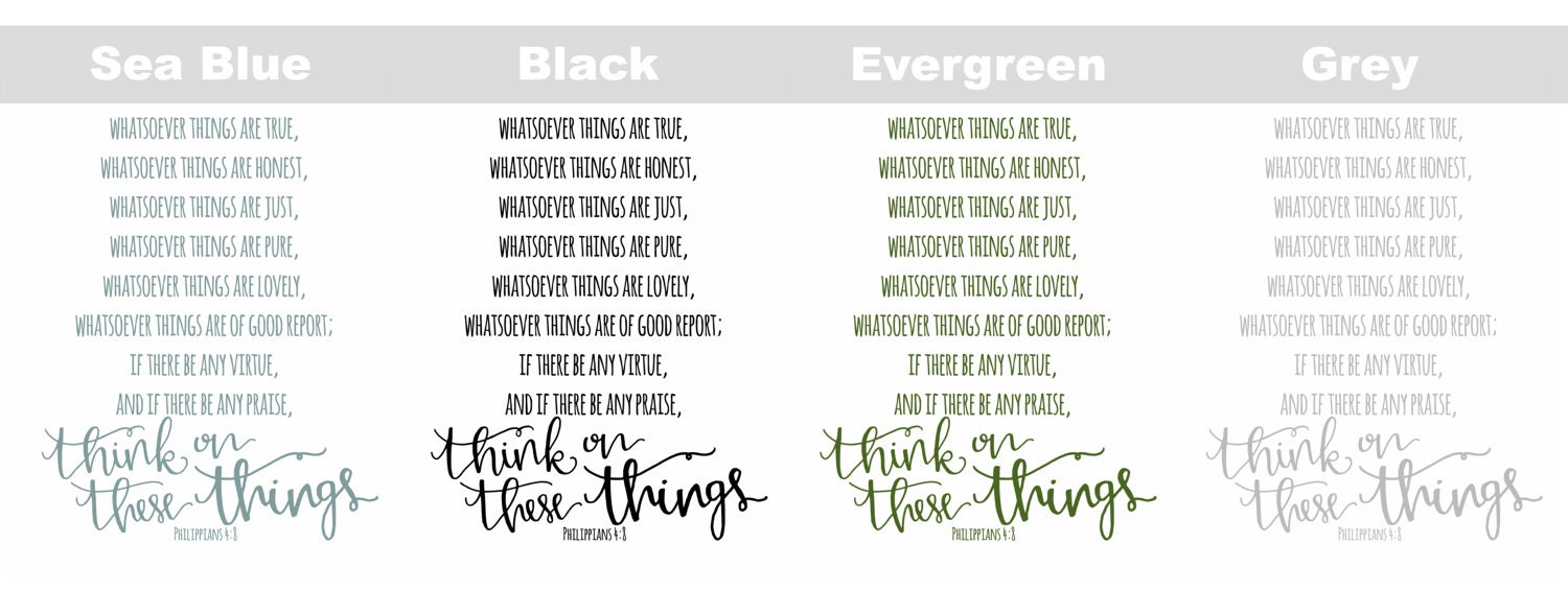 Think on These Things 8x10 Printable KJV Philippians 4:8 Bible Verse ...