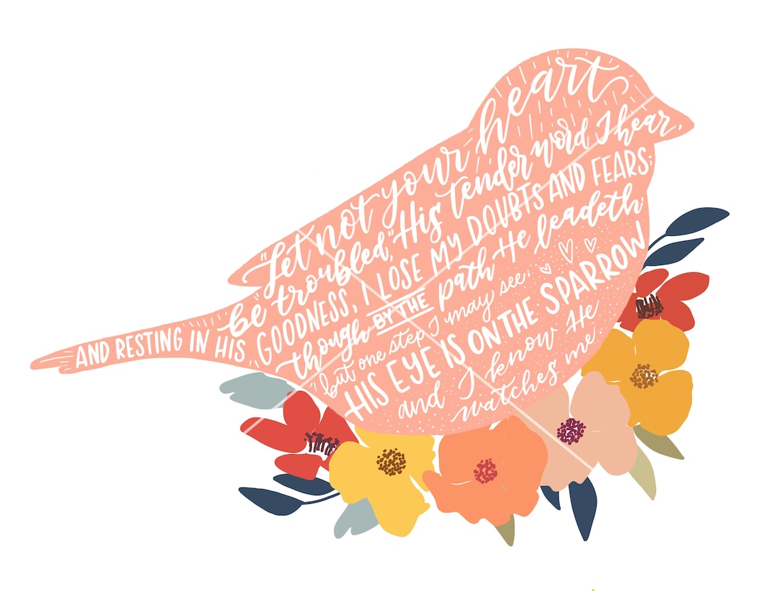 His Eye is on the Sparrow Print: Hymn Lyrics, Home Decor (JPG & PDF) - Etsy