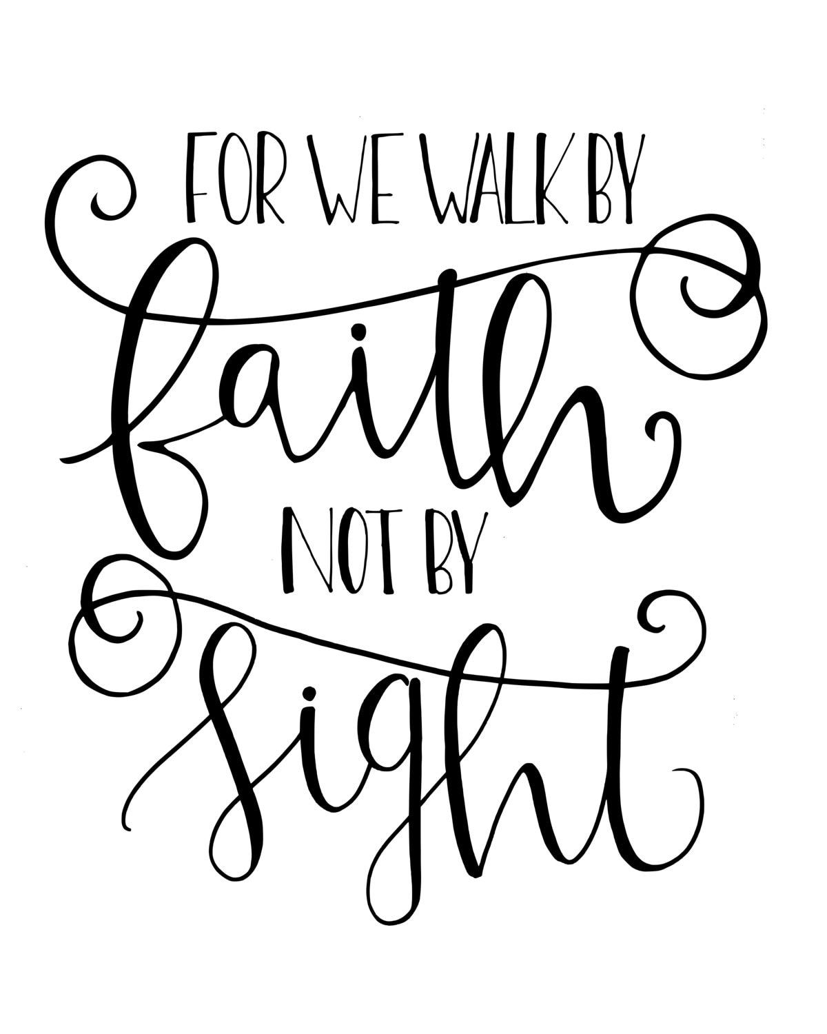 Walk by Faith Not by Sight 8x10 Printable KJV 2 Corinthians 5:7 Bible ...