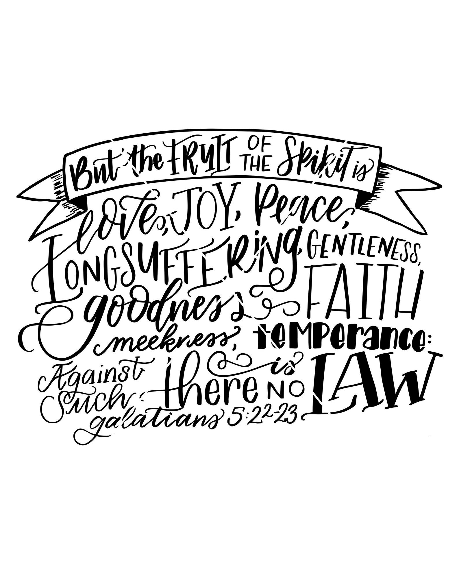 Fruit of the Spirit 8x10 Printable KJV Galatians 5:22-23 Bible Verse ...