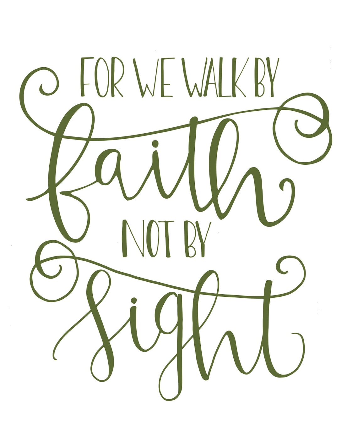 Walk by Faith Not by Sight 8x10 Printable KJV 2 Corinthians 5:7 Bible ...