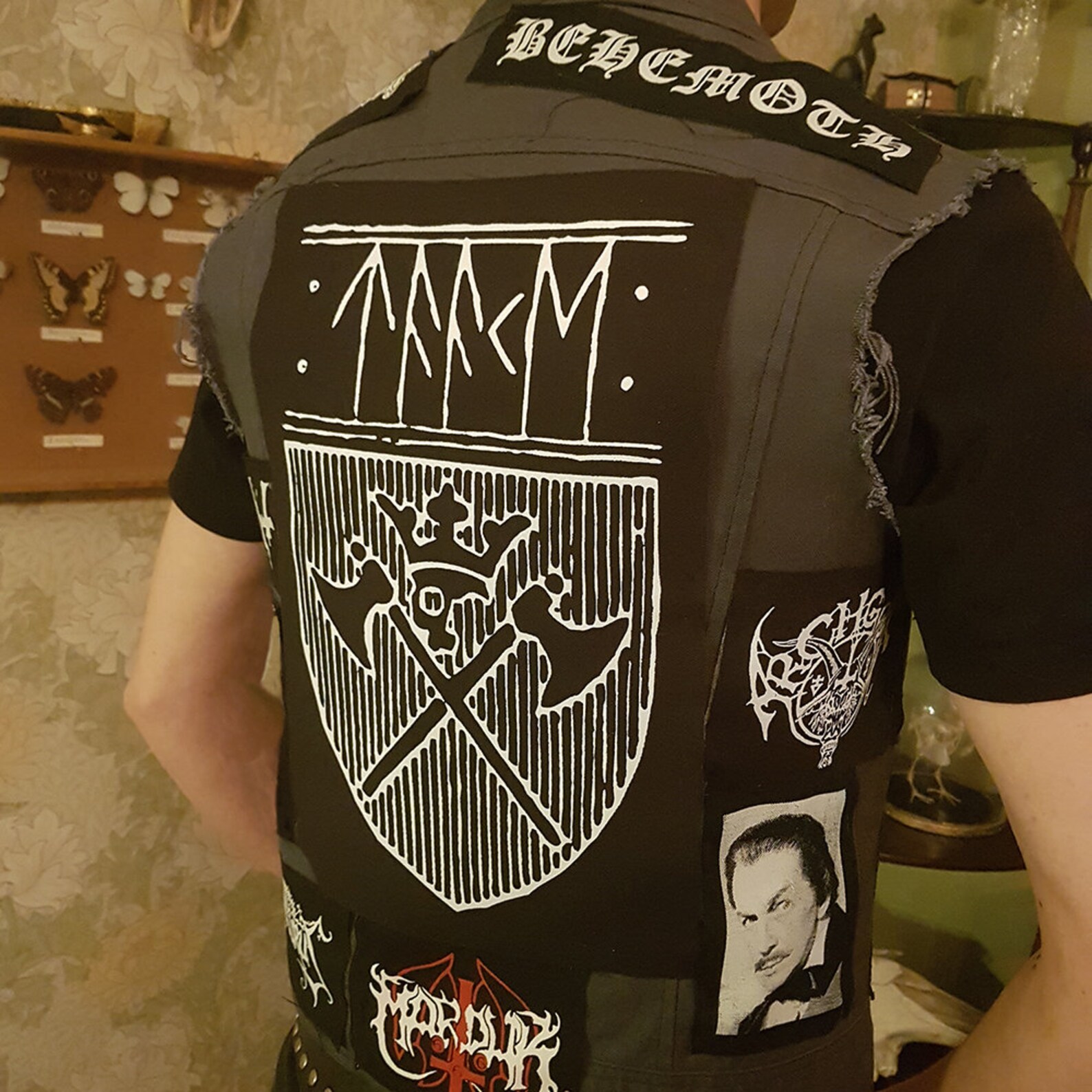 Taake shield backpatch white logo black metal back patch | Etsy