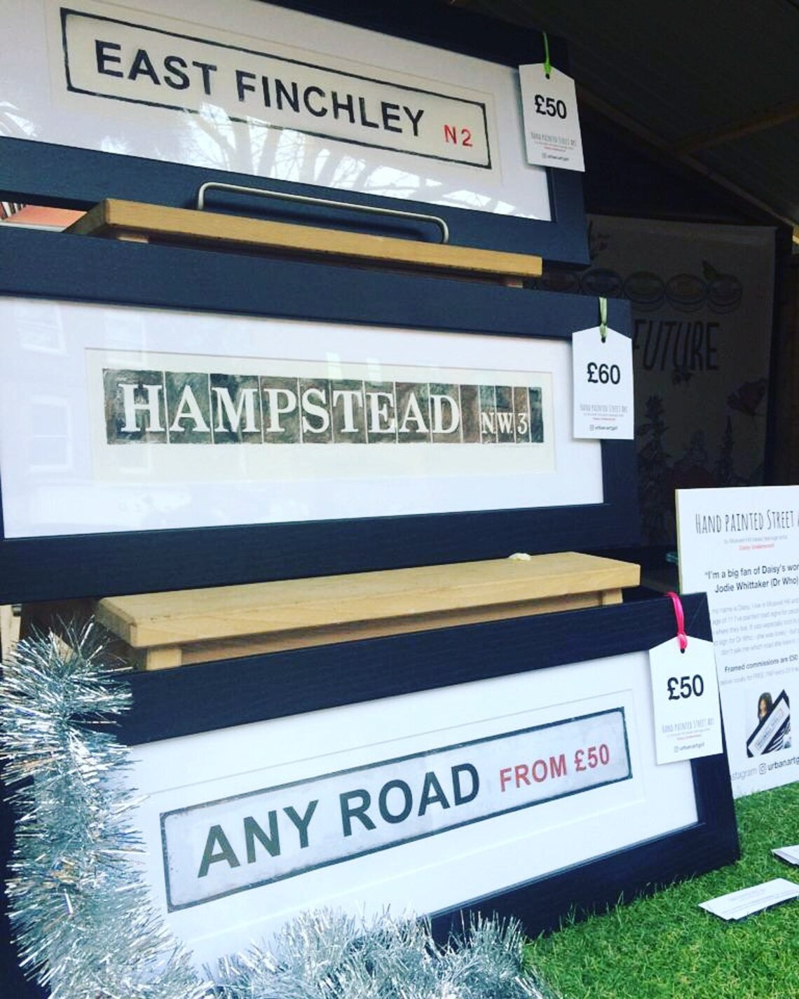 London Road Sign BLACK Tiles Road Sign Hand Painted YOUR - Etsy