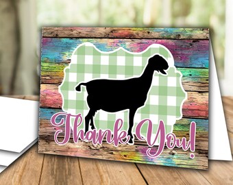 Printable 4x6-inch Thank You Show Market Goat Card Livestock - Etsy
