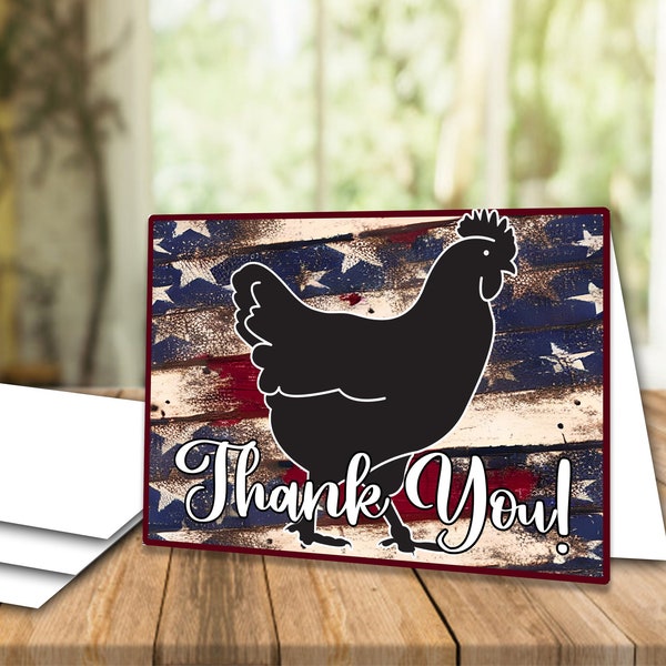 Chicken Thank You Cards Printable - Etsy