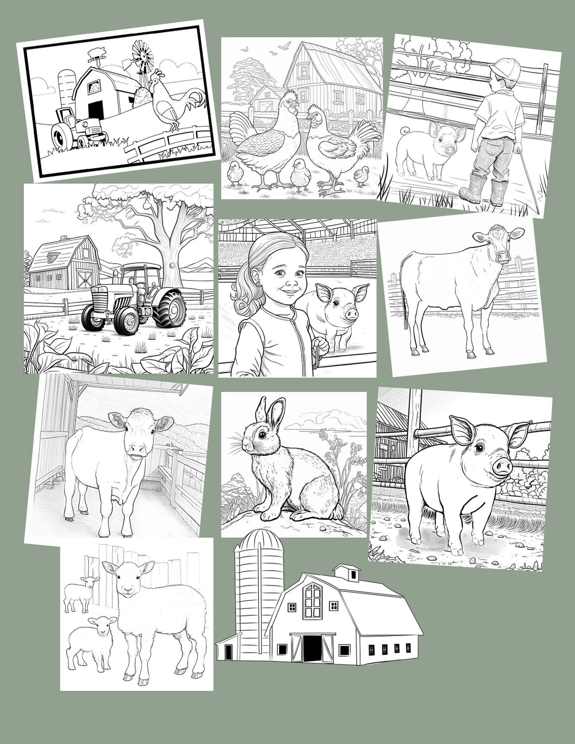 Livestock Show Coloring Book | Hand-drawn Coloring Pages | for Ages 8 ...